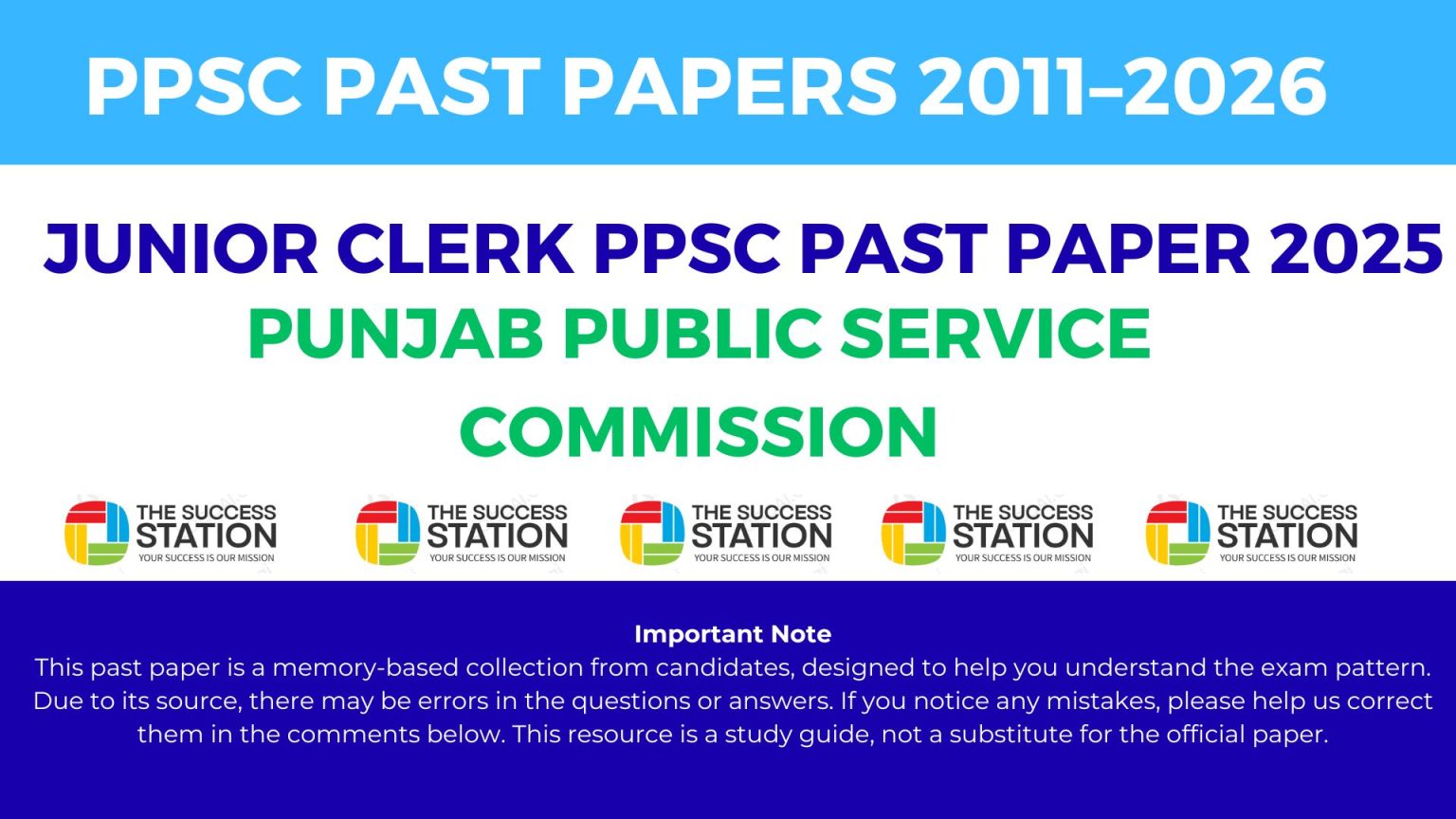 Junior Clerk PPSC Past Paper 2025 Punjab Public Service Commission ...